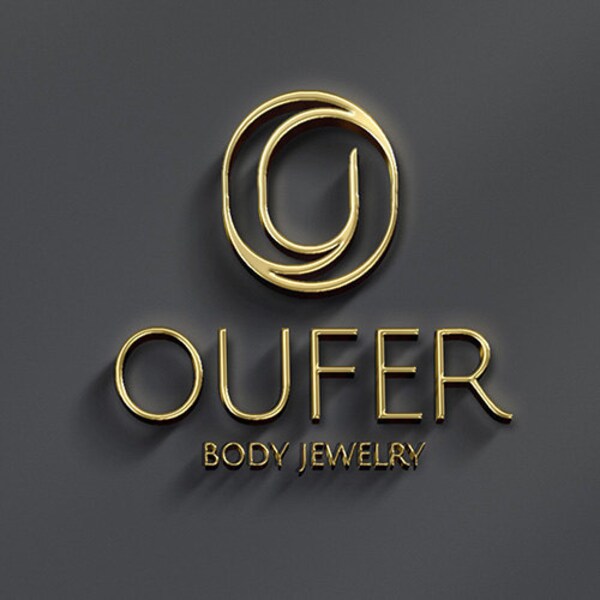 14K Solid Gold Flower Curved Barbell/green Leaf Cartilage Earring/16g ...