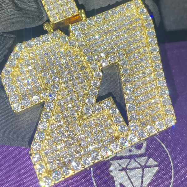 Moissanite Name Pendant/ Breezy Name Iced Moissanite Charm / Iced Name ...