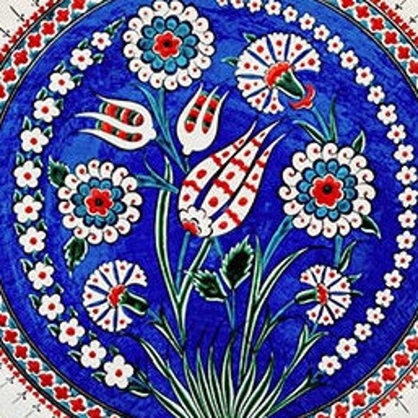 Handmade Turkish Ceramic Tile Panel Iznik Ceramic Tile Panel Classical ...