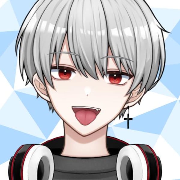 Male Vtuber Model ORIGINAL DATA PSD 8 Expressions, Glasses, Hair Color ...