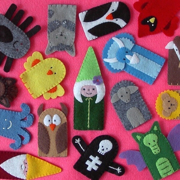 Blackbird Finger Puppet Raven Puppet Felt Finger Puppet Red Wing Black ...