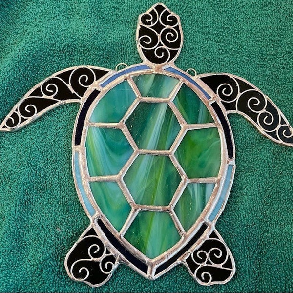 Stained Glass Sea Turtle - Etsy