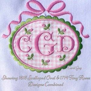 Machine Embroidery Monogram Frame / 1806 sweetheart Petals / Carol Guy ...