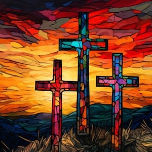 Psalm 23 Stained Glass Window Cling Christian Art Window Sticker Decal ...