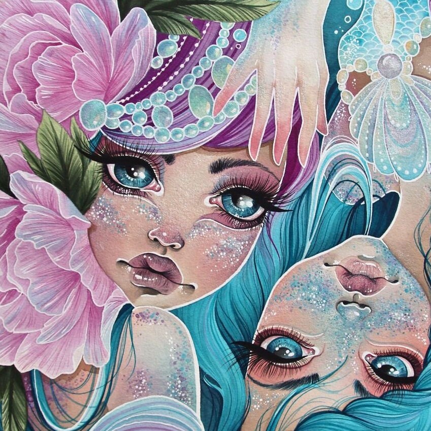 Surrealism Manga Comic FairyArt Painting by MysticArtMirrors