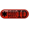 Red Medical Alert ID Bracelet With Soft Leather - Personalised, Any ...