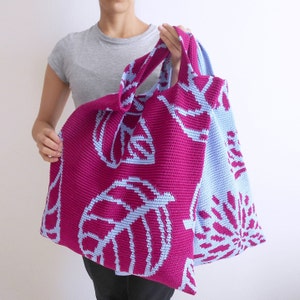 Crochet Pattern for Leaves Backpack. Practice Tapestry Crochet to Form ...