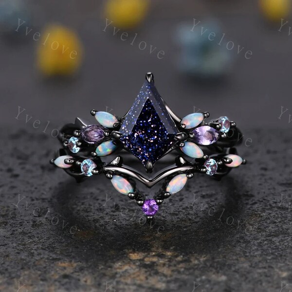 Red Ruby Rose Flower Engagement Ring 925 Black Silver Band Romantic ...