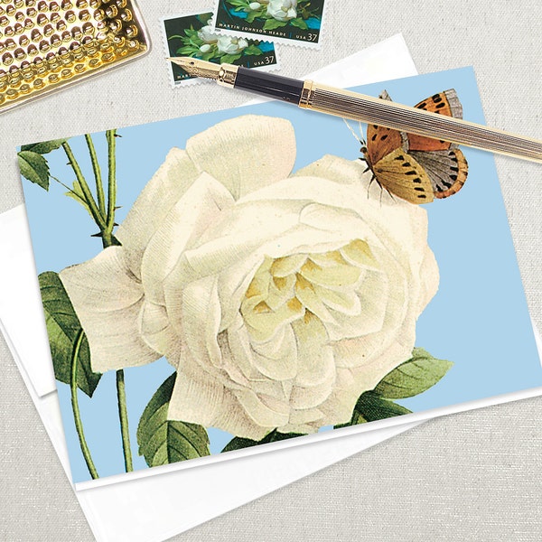 Personalized Flat Note Cards PURPLE VIOLETS Floral Stationery Botanical ...