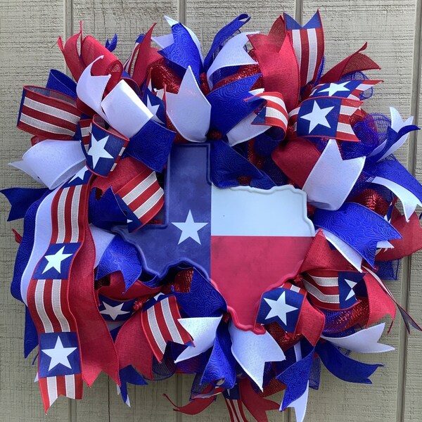 Texas Bluebonnet Wreath, Patriotic Anytime Wreath, Front Door Wreath ...