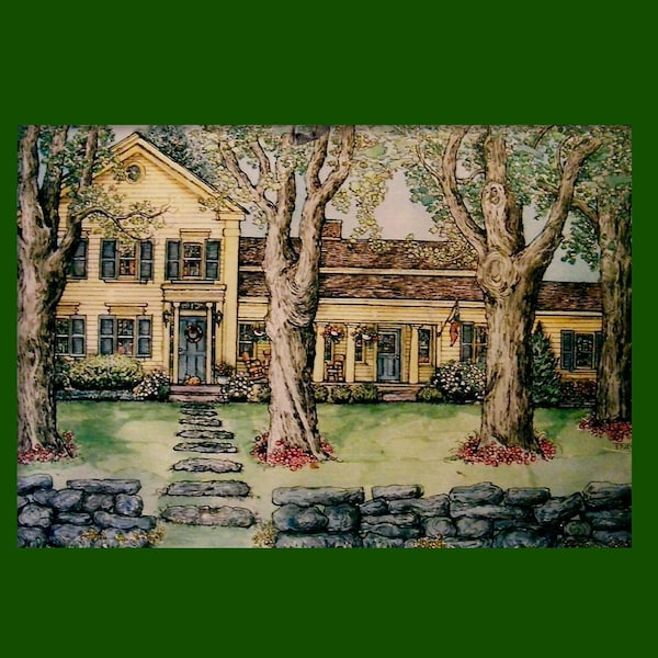 Pen and Ink Custom House Drawing, House Portrait, Handdrawn Original ...