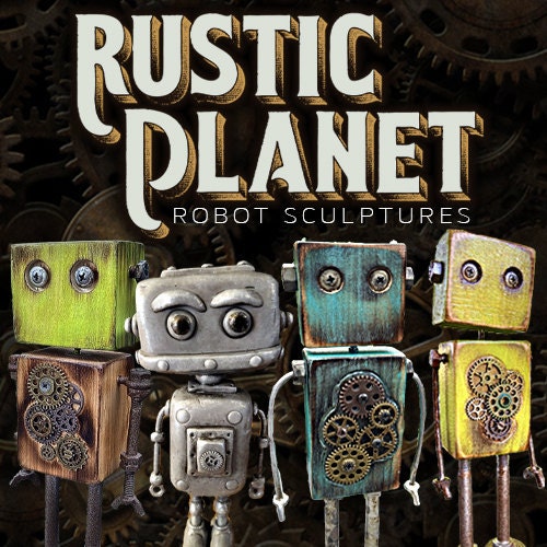 Sculpture Art And Collectibles Art Objects Rustic Decor Grimson The Robot
