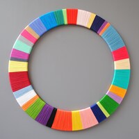 MEDIUM 12" Rainbow STRING Hoop Wall Art -colorful, Bold Unique, Art ...