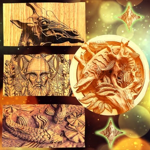 Digital Laser Cut File Mouse and Wolf Laser-ready-file-glowforge Fiber ...