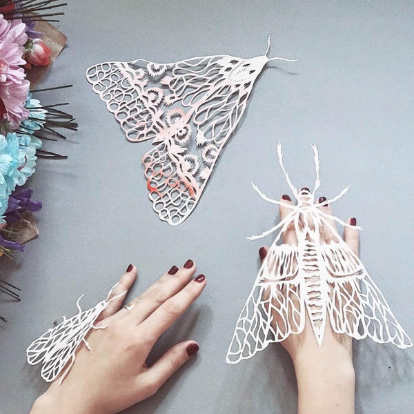 Paper Cut Art Grey Peony Papercut Art Work , Original Paper Cutting of ...