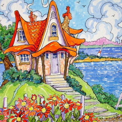 Storybook Cottage Drawing