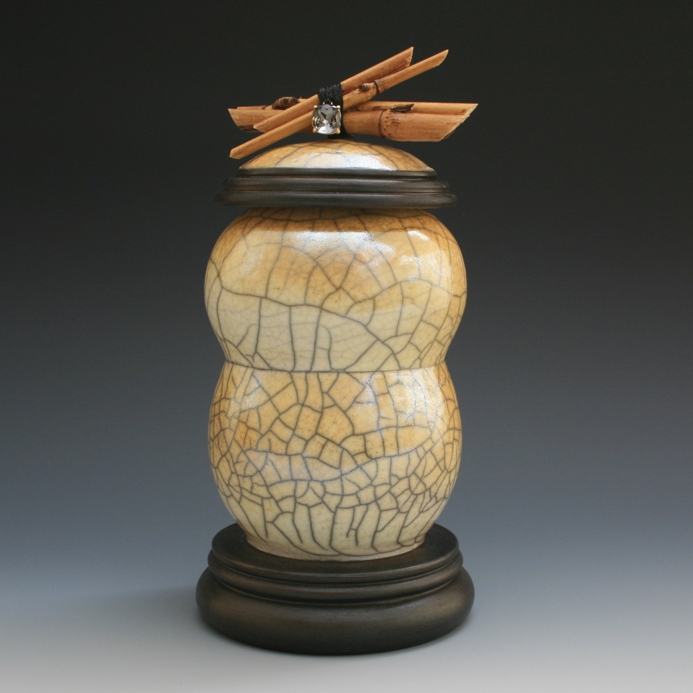 Raku Pottery Singular in beauty by GoldenRakuPottery on Etsy