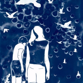 Botanical Cyanotype Prints Collage and by BrookeSauerArtPrints