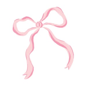 Bow Ribbon Illustrations Hand Drawn Coquette Invitation Birthday Girl ...