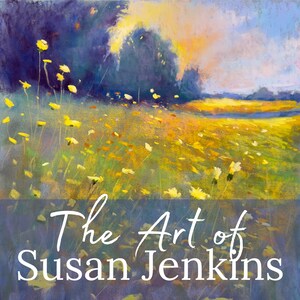 Pastel Painting / Yellow Flower Landscape / 11 X 14/ Susan Jenkins - Etsy