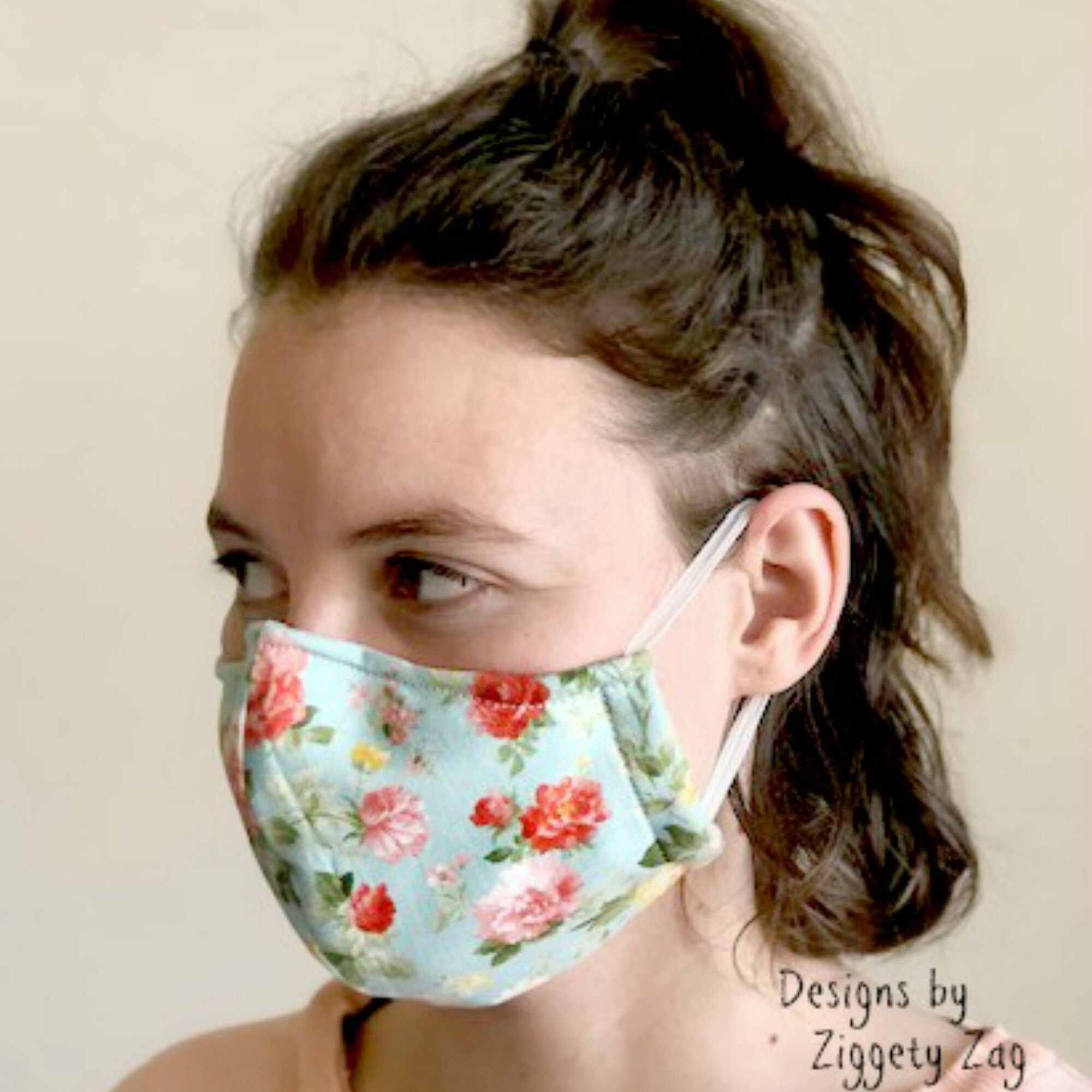 Face Mask With Wire and non woven filter by Ziggetyzag on Etsy