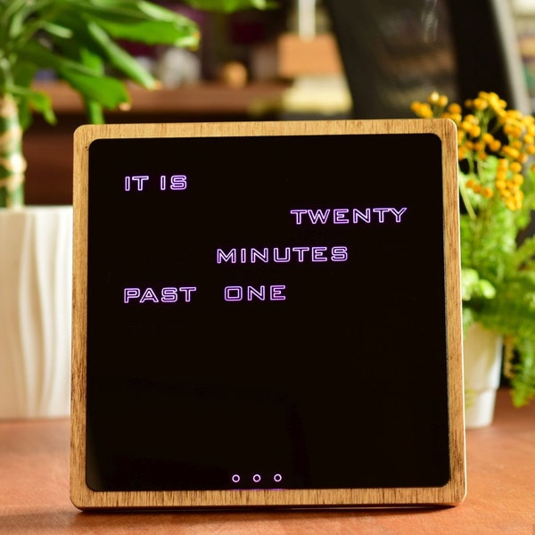 English Word Clock Led Clock, Black Frame Electronic Clock, Modern ...