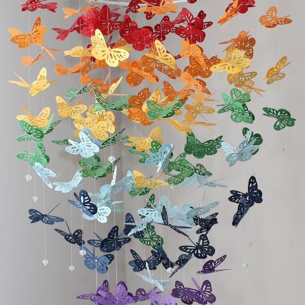 Butterfly Mobile/bright and Cheerful/multicolour Butterfly Mobile ...