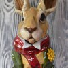 COMMISSION - Green Rabbit With Emerald Green Eyes - Wall Mounted ...