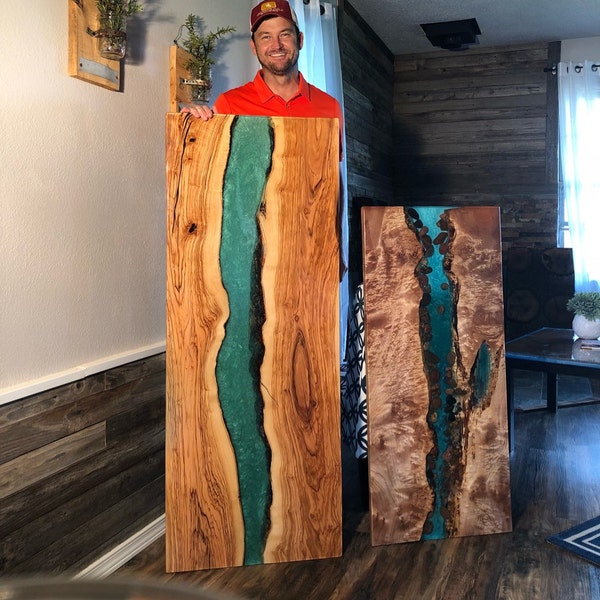 Company Logo Conference Table Live Edge Custom Epoxy River Table Resin ...
