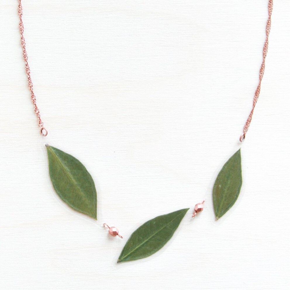 handmade pressed flower and leaf jewelry by IMPRESSEDbynature