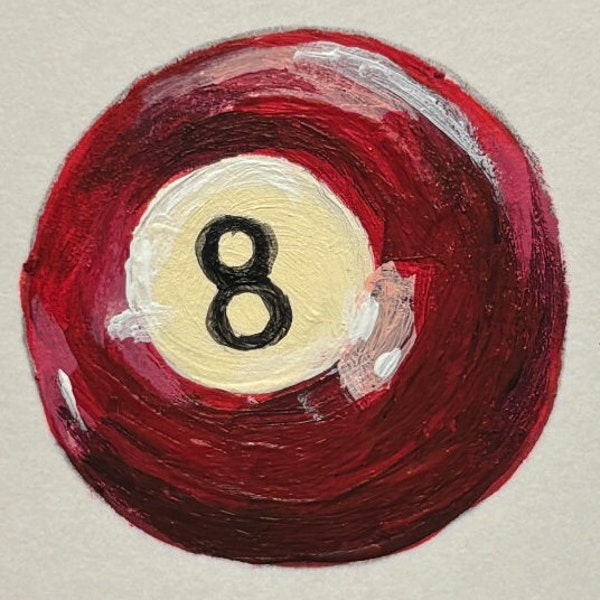 Red Eight Ball Hand Painted Tough Phone Case iPhone 15/14/13/12/11 Pro ...