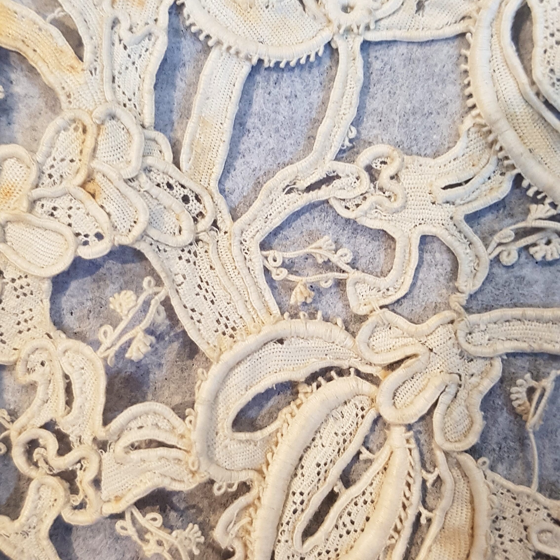 Embellishments 1.46m Antique Victorian Handmade and Machine Embroidered ...