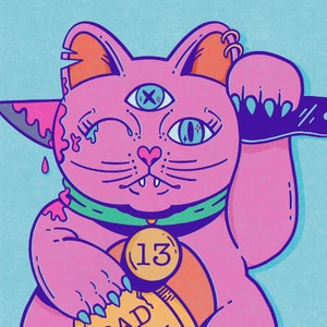 Neon Bones 8 X 10 Art Print Graphic Pink Illustration Punk Feminist ...