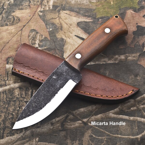 Hand Forge Bushcraft Knife With Sheath Rosewood Fixed Blade Custom Knife Hunting Knife Camping ...