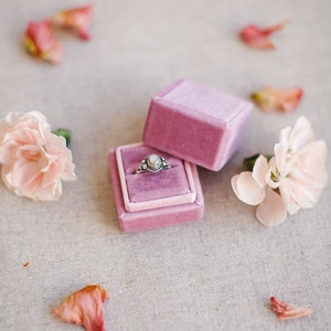 Blue Ring Box, Linen Ring Box Double Single, Ring Box for Wedding ...