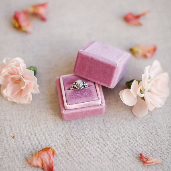 Blue Ring Box, Linen Ring Box Double Single, Ring Box for Wedding ...