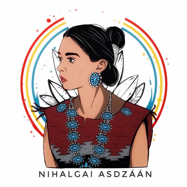 Metallic Floral Scarf Navajo Flower Scarf grandma Scarf saani Diné ...