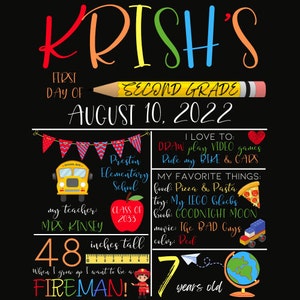 First Day of School Chalkboard Printable, Back to School Sign, 2nd ...
