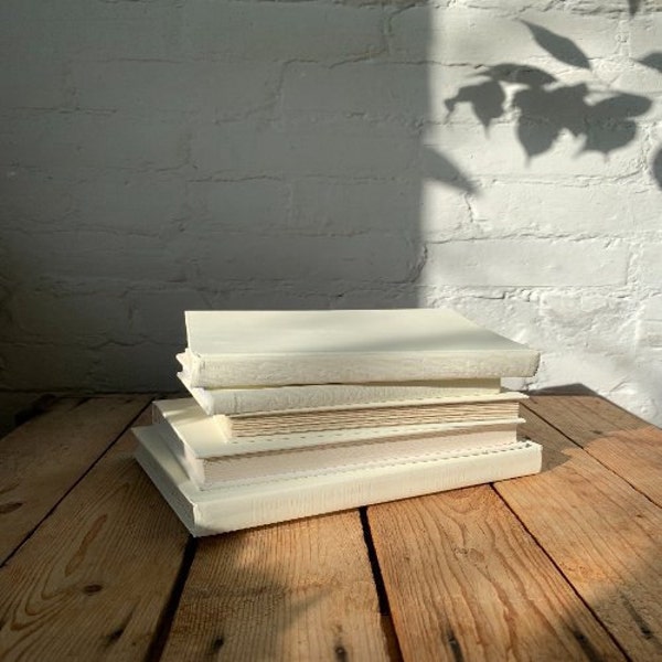 Cream and Tan Book Stack, Prop Books, Staging Books, Real Hardcover ...