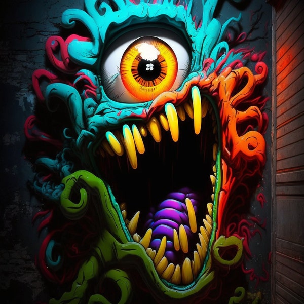 Graffiti Hydra Dungeons and Dragons Tee D&D Shirt TTRPG T-shirt Monster ...