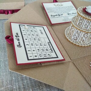 Kraft Wedding Invitation, Wedding Exploding Box Invitation, Vintage ...