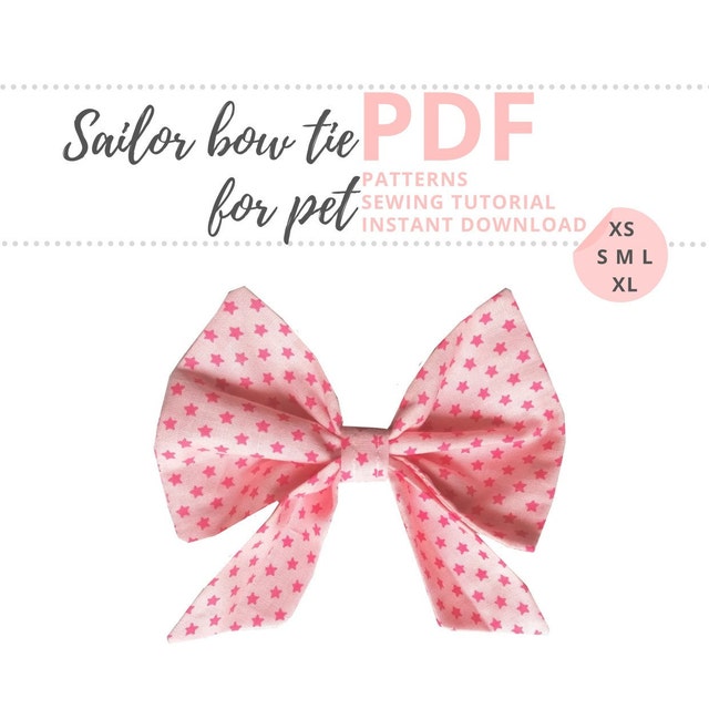 Sailor Pet Bow Tie Tutorial and PATTERNS / Extra-small, Small and Medium, Large and Extra-large ...