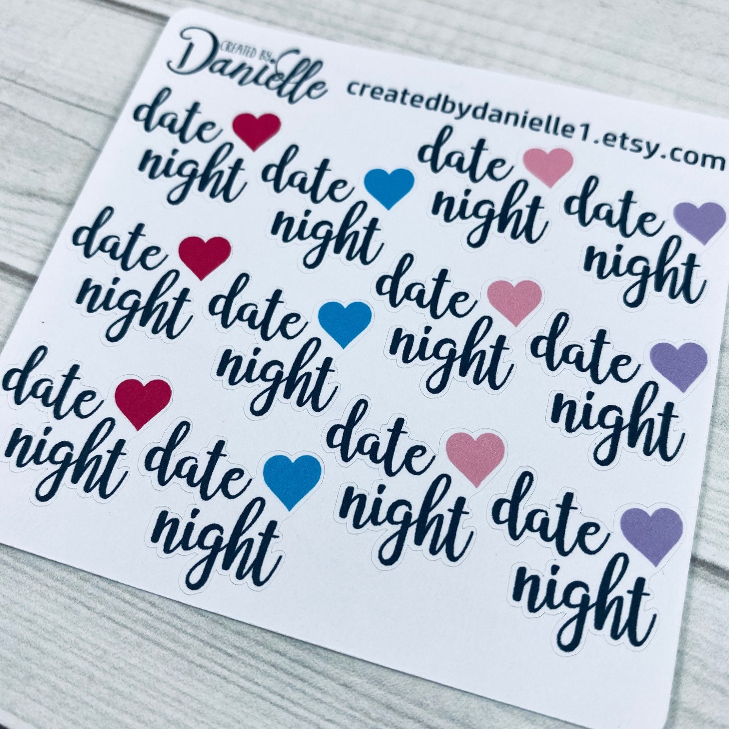 Paper Paper & Party Supplies Bujo Date Night Icon Stickers Happy ...