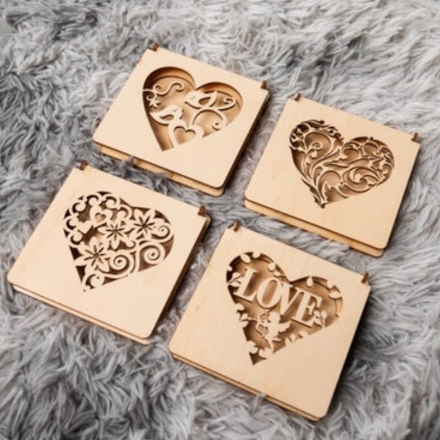 Laser Cut Decorative Ring Box Set Svg Template Glowforge Wedding Ring ...