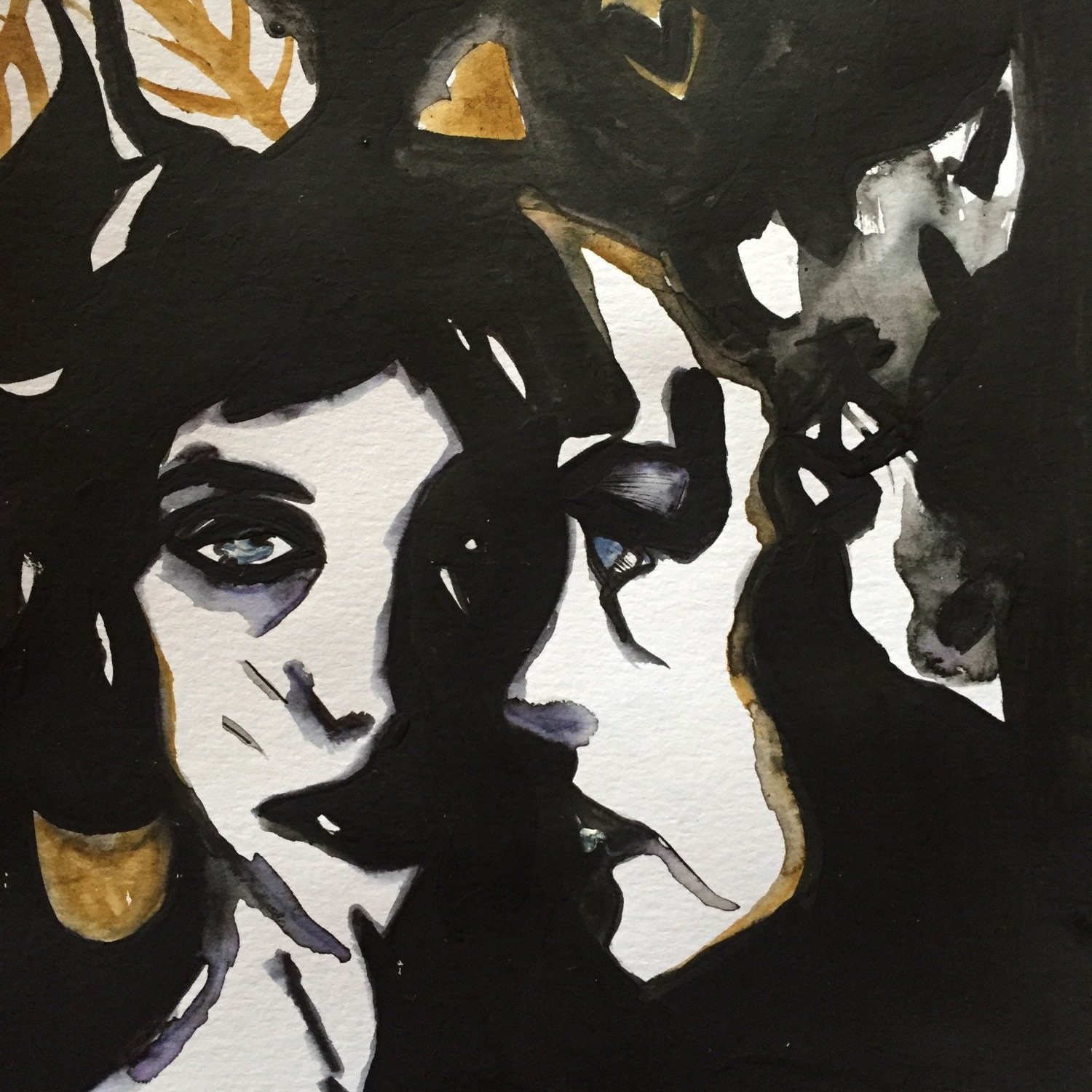 Dark Gothic Painting Printable Silhouette Art Print Abstract | Etsy