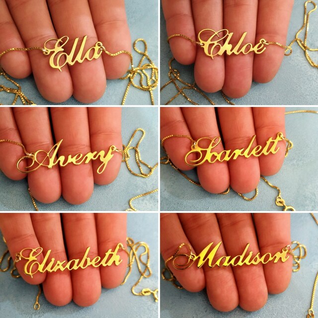 18k Gold Plated Nameplate Necklace Custom Name Necklace Etsy 18k-gold-plated-nameplate-necklace-custom-name-necklace-etsy