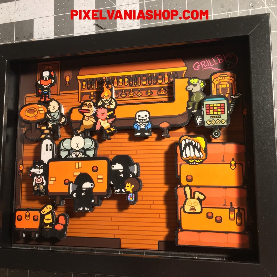Undertale Snowdin Bar 3D Shadow Box Diorama | Etsy