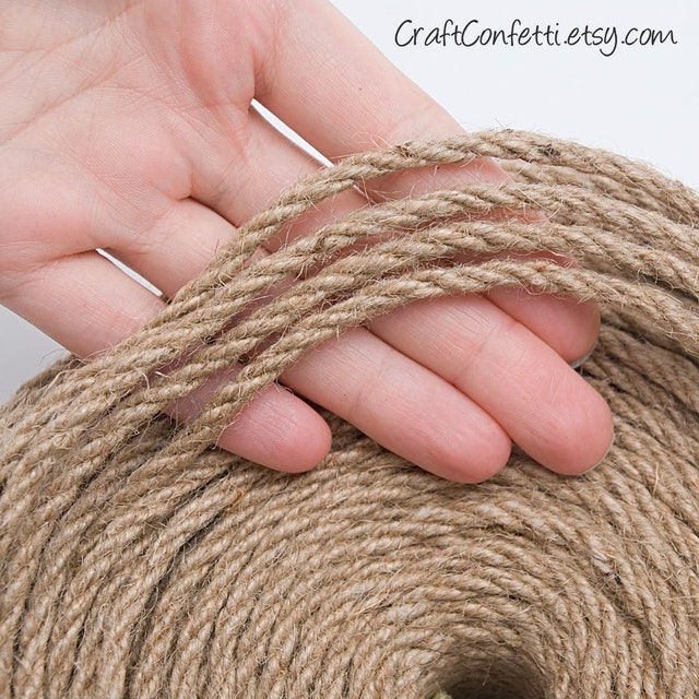 Jute Twisted Cord 4mm. Natural Jute Cord. Raw Jute Rope. Rustic Wedding ...