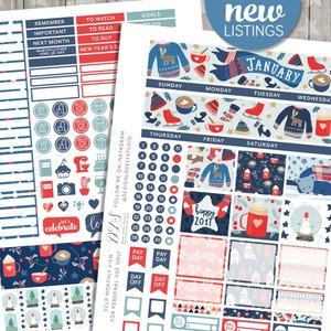 January Monthly Kit, January Planner Stickers, Printable Planner ...