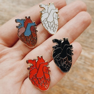 Set of Anatomical Human Heart Enamel Pin: Medical Anatomy Pin ...